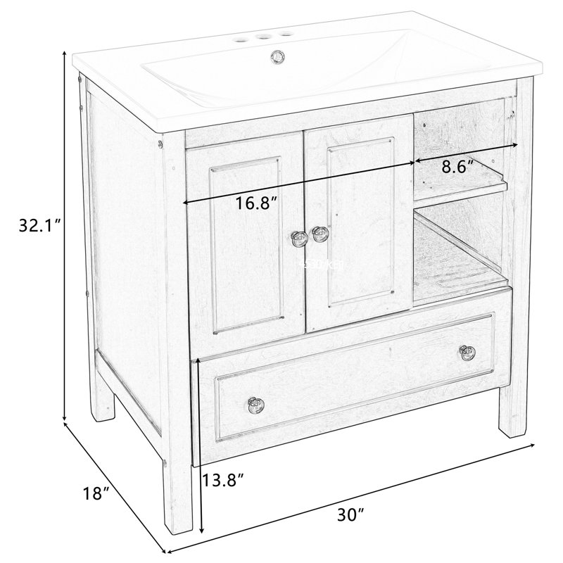 Toloye 30 Single Bathroom Vanity With Ceramic Top And Reviews Wayfair